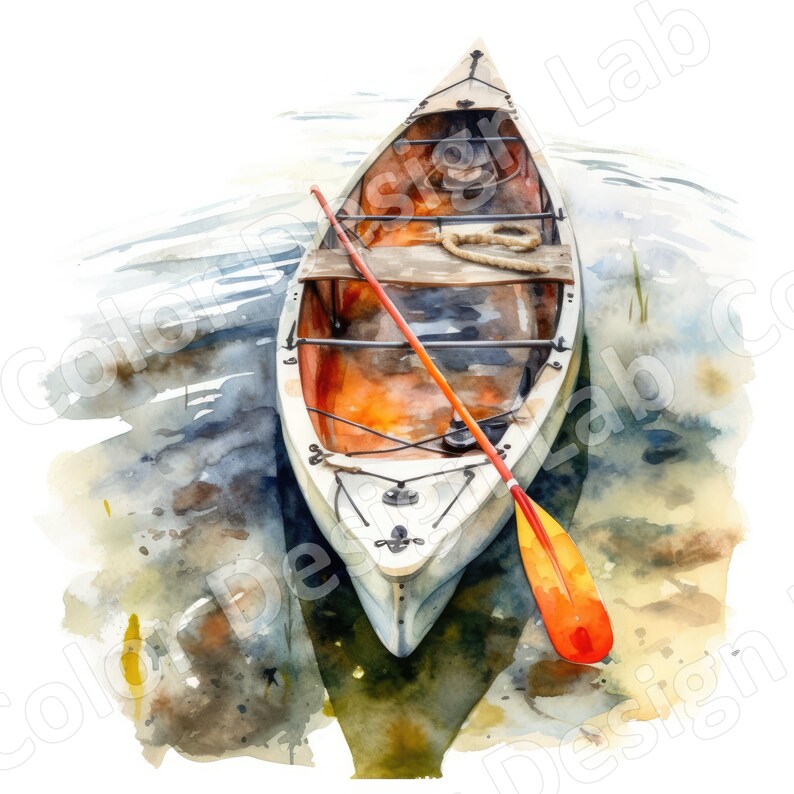 Kayak Art Downloadable Clipart, Set of 4 High-resolution PNG Images ...