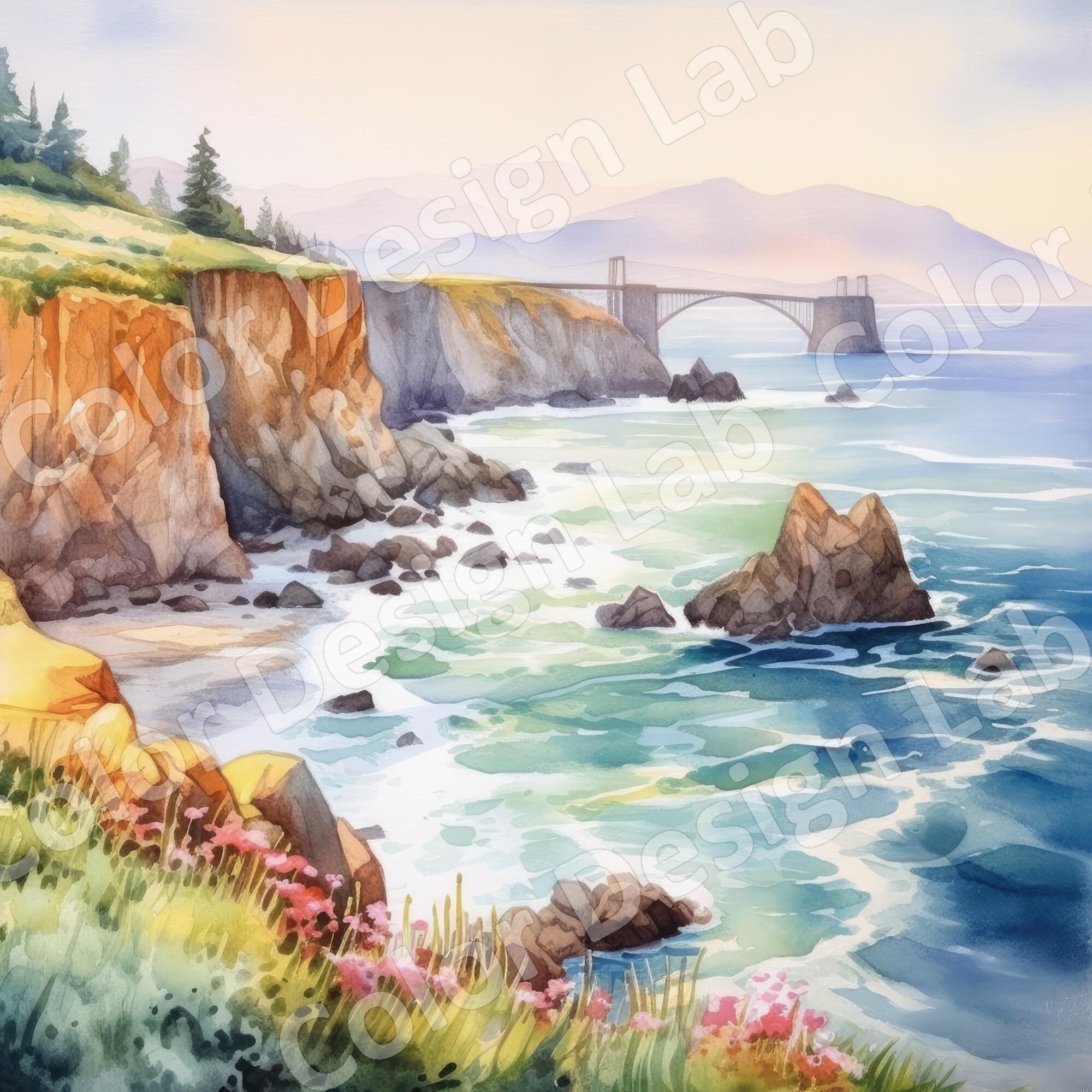 California's Coastal Majesty Printable Wall Art Set, 8 Pngs of the ...