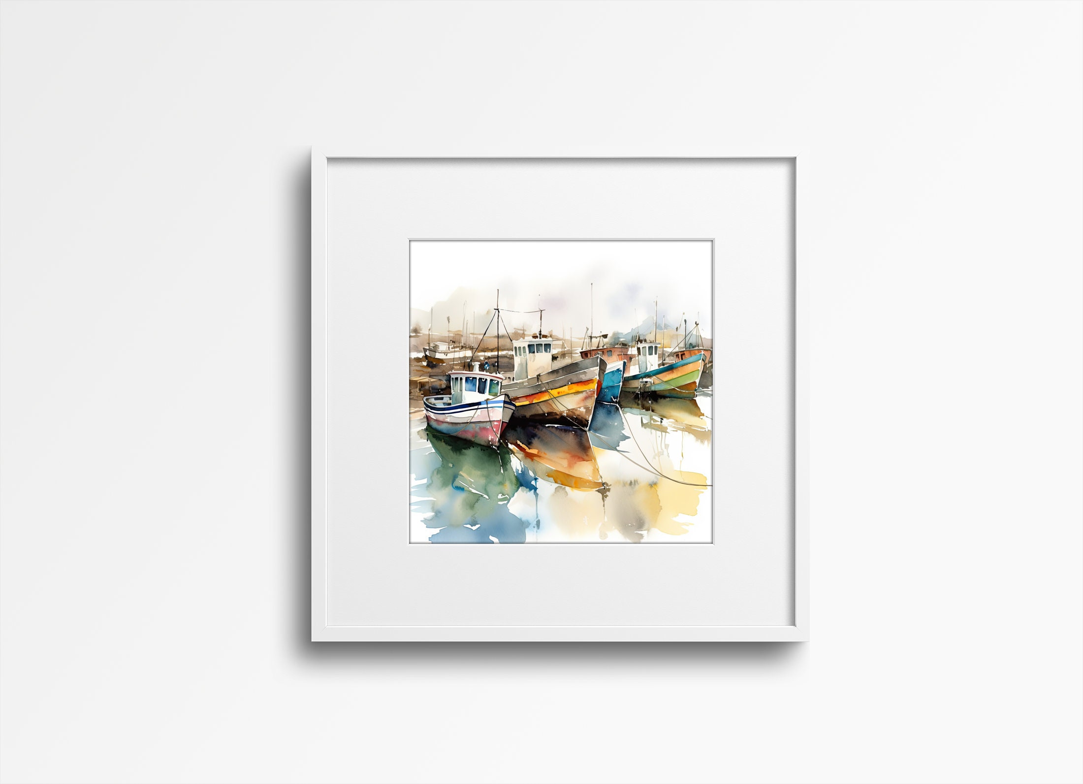 Fishing Boats at Harbor Printable Clipart Set of 8 - Etsy