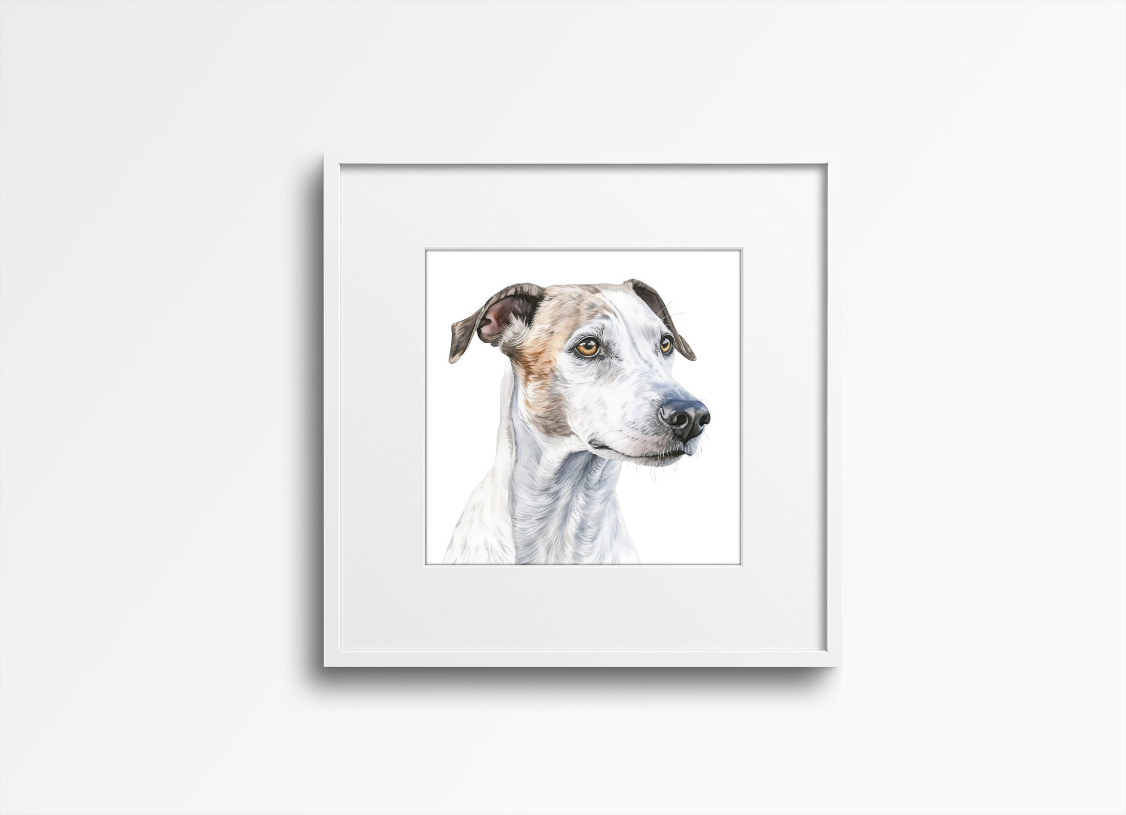 Whippet Clipart Design, Hand-drawn Sighthound Art, Sleek and Athletic ...