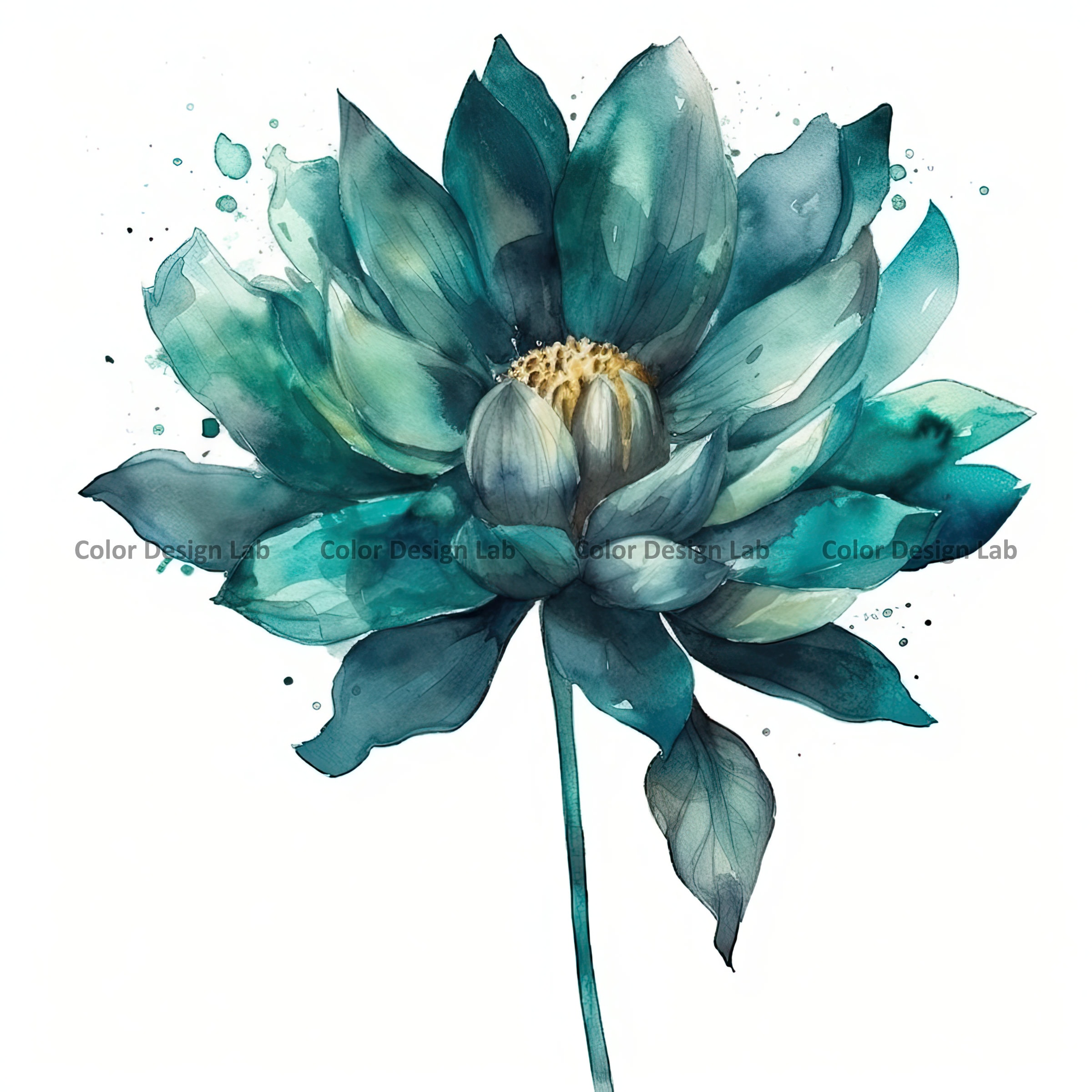 Flower Teal Clipart Set of 12 High-quality Floral PNG - Etsy