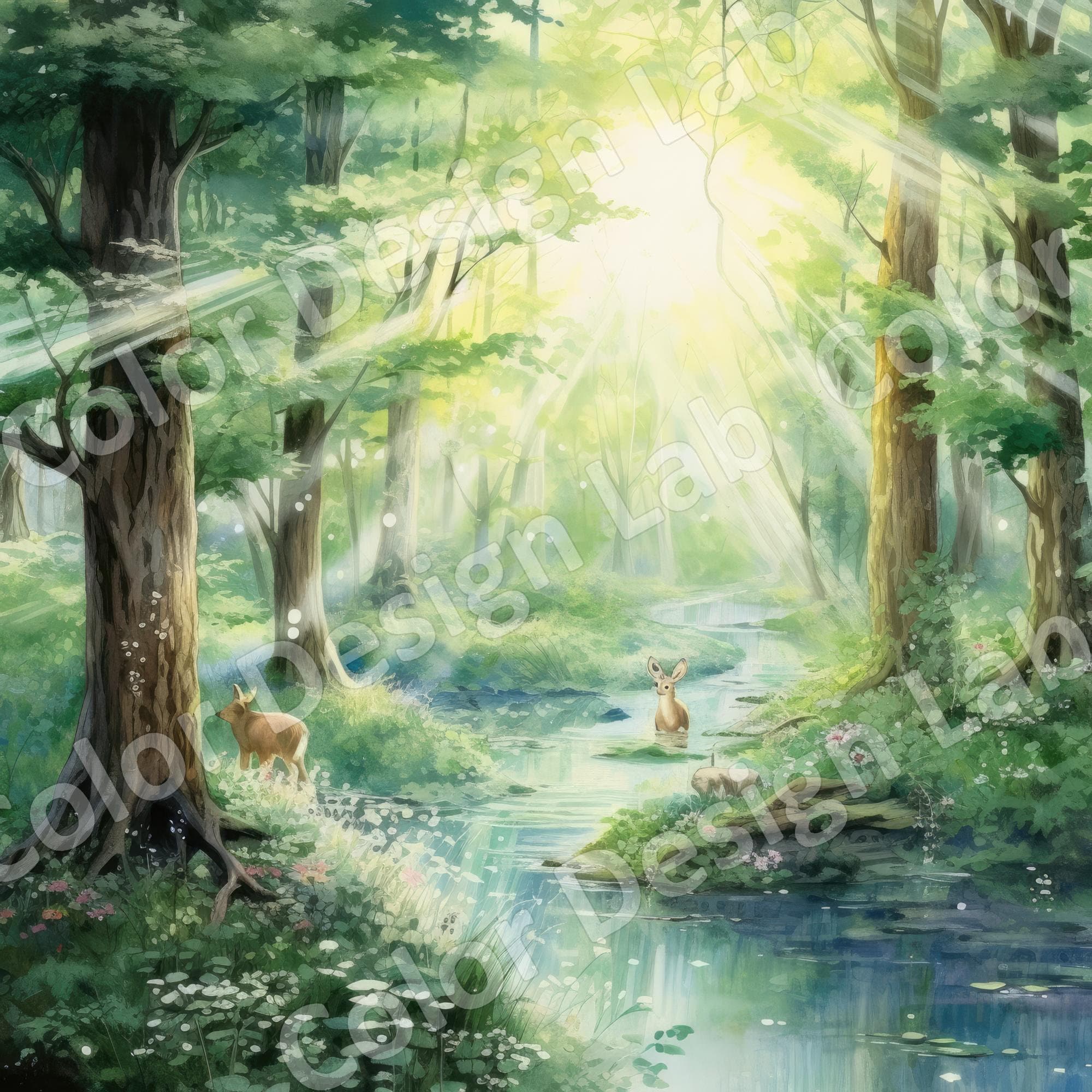 Enchanted Forest Glade Printable Clipart Set 8 Pngs of - Etsy
