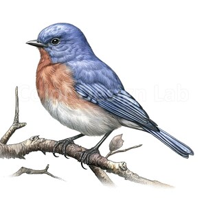 Eastern Bluebird Art Printable Clipart - Set of 8 High-quality Art PNG ...