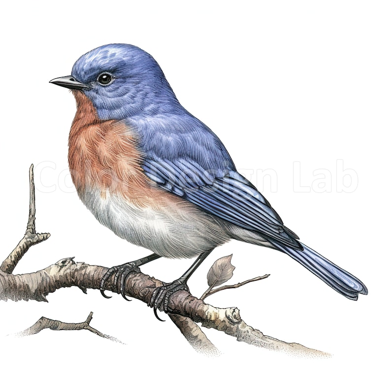 Eastern Bluebird Art Printable Clipart Set of 8 High-quality - Etsy