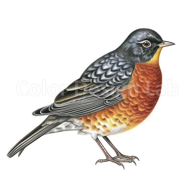 American Robin Clipart Set 8 Printable Art PNG Digital - Etsy