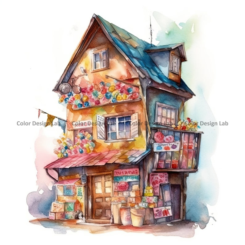 Candy House Clipart, House of Sweets PNG, 8 Candy Houses Digital ...