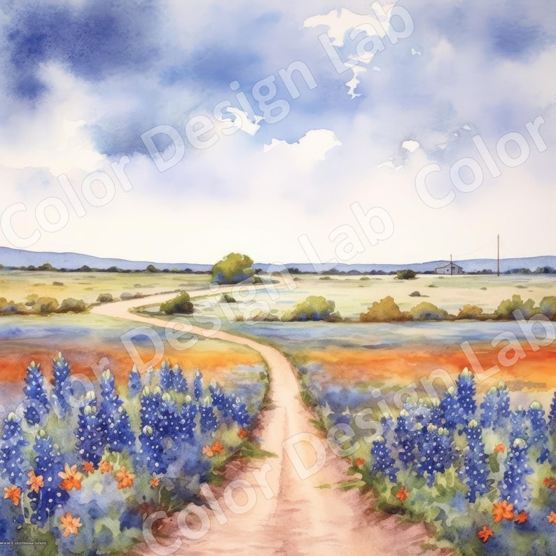 Texas Bluebonnet Fields Printable Wall Art 8 High-resolution - Etsy