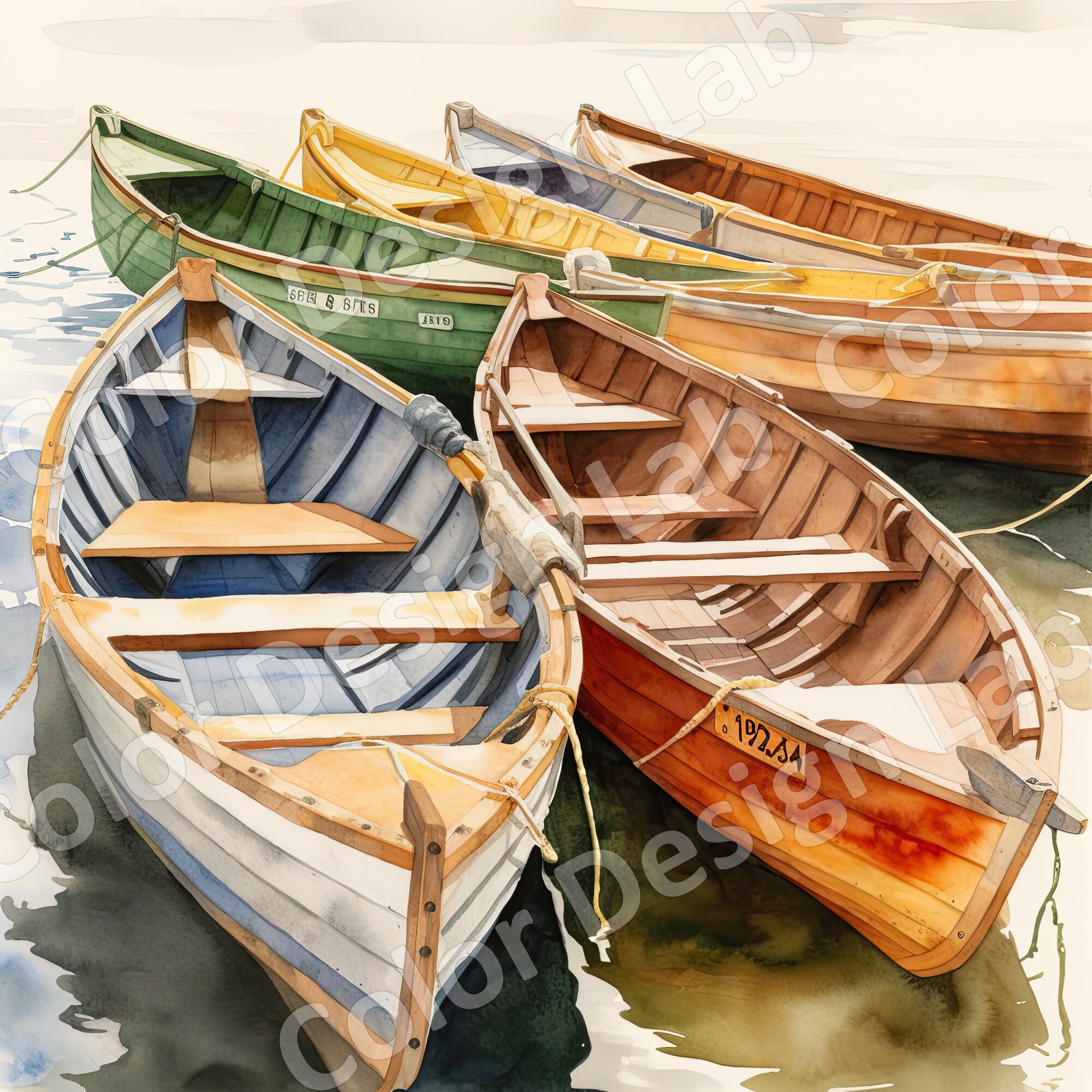 Classic Wooden Rowboats Digital Download Set of 8 - Etsy