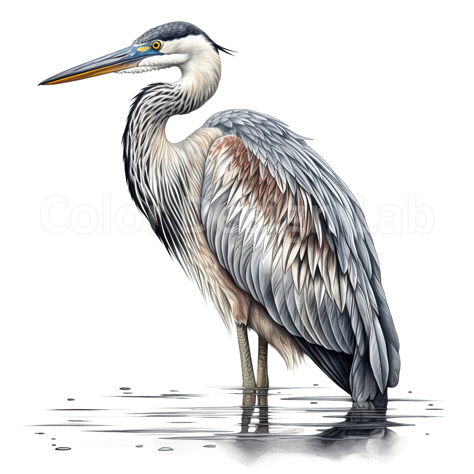 Great Blue Heron Clipart Set of 8 Printable Art PNG Digital - Etsy