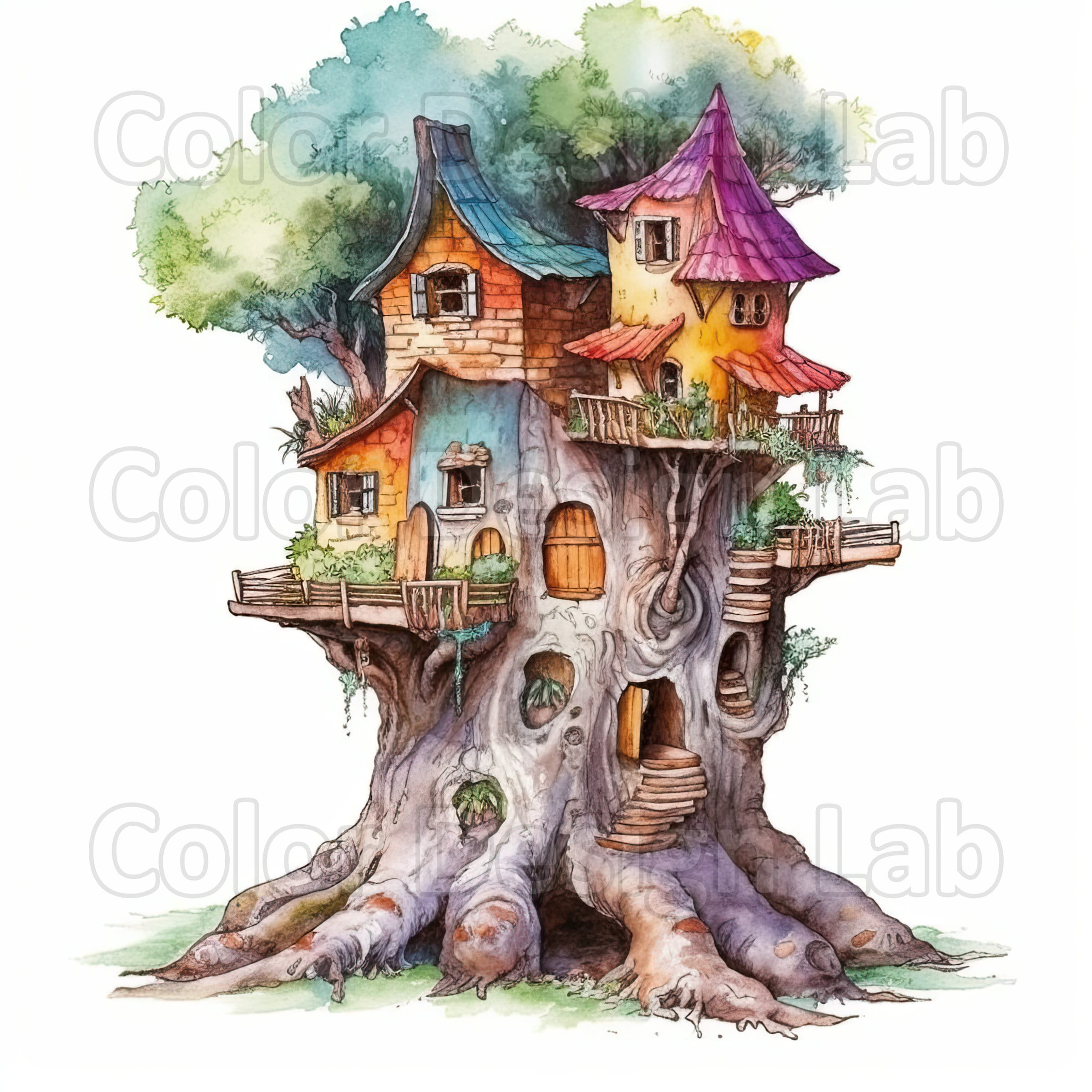 Tree Stump Fairy House Clipart Set of 8 High-quality PNG - Etsy