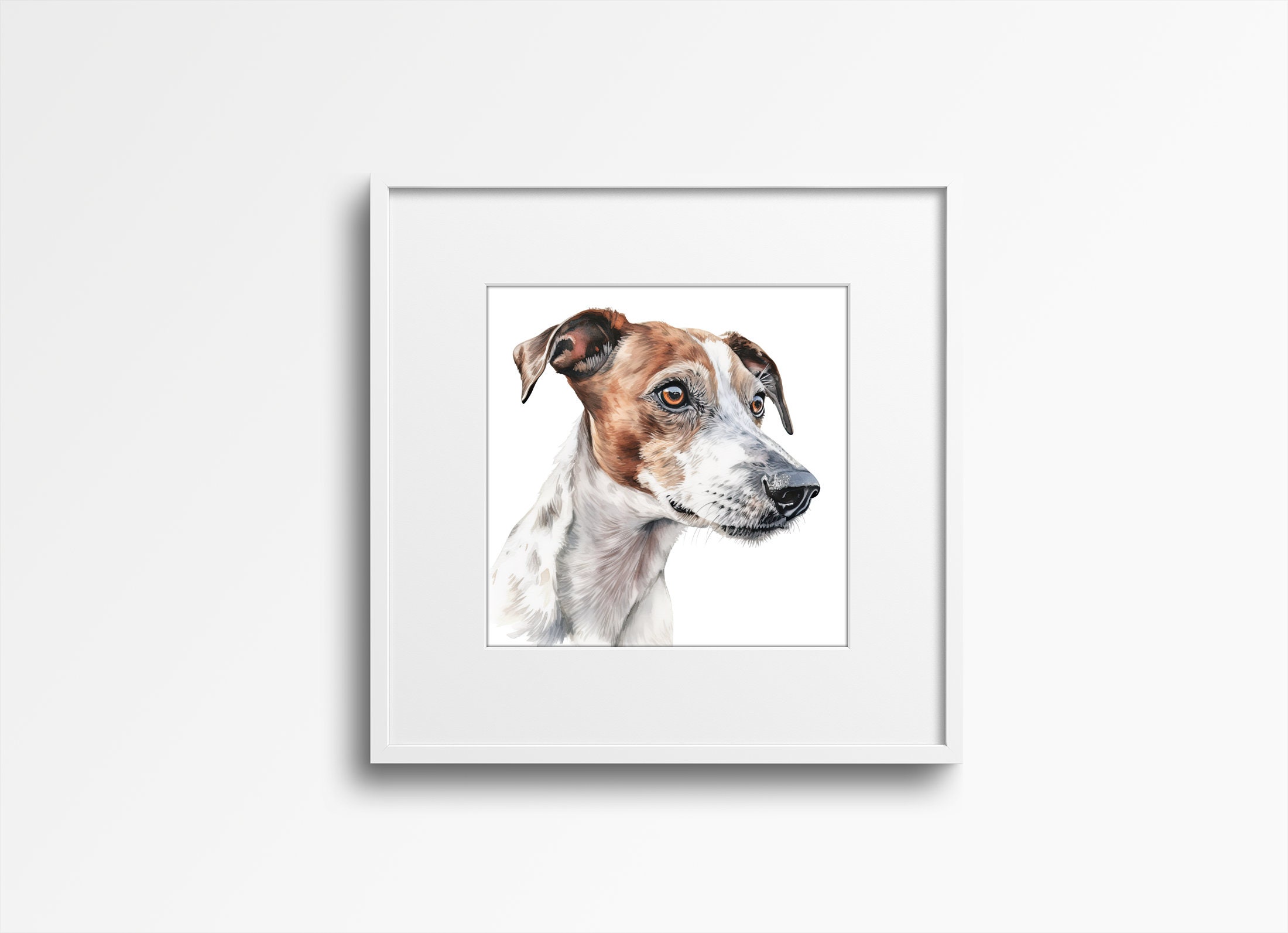 Whippet Clipart Design, Hand-drawn Sighthound Art, Sleek and Athletic ...