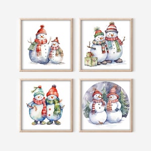 Christmas Snowmen Clipart Set, 8 High-resolution Pngs, Digital Download ...
