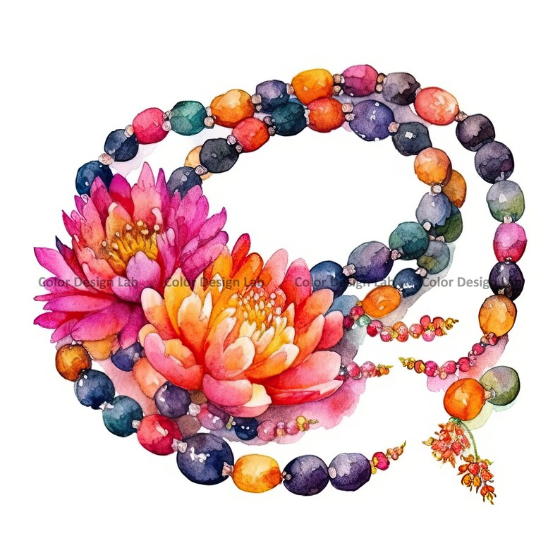 Flower Mala Clipart Set of 12 PNG - Floral Mala Digital Download ...