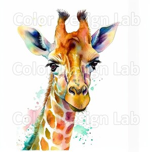 Cute Giraffe Clipart Set - 8 Digital Printable PNG, Cute Giraffe Art ...