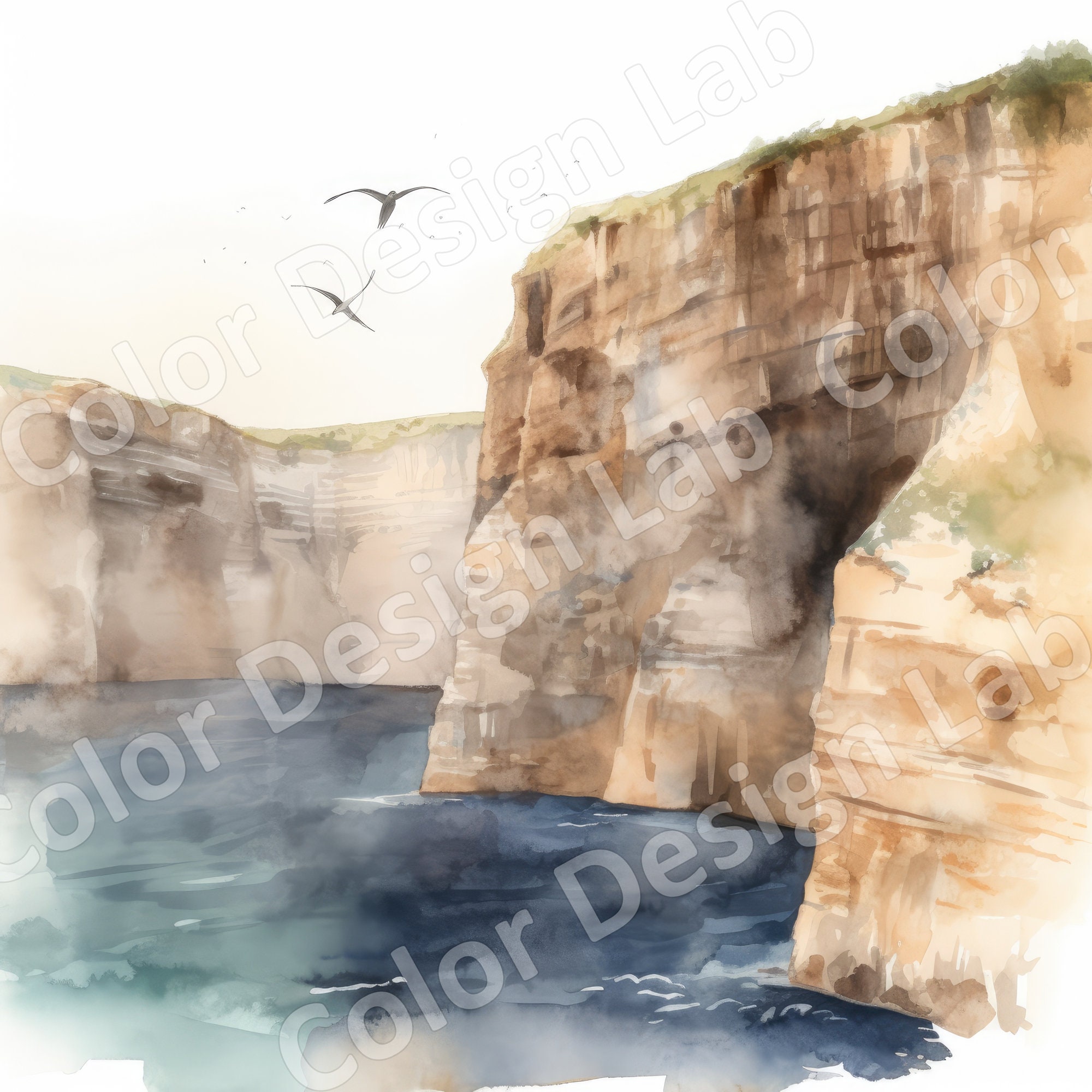 Soaring Coast Cliffs Printable Clipart 8 High-resolution - Etsy