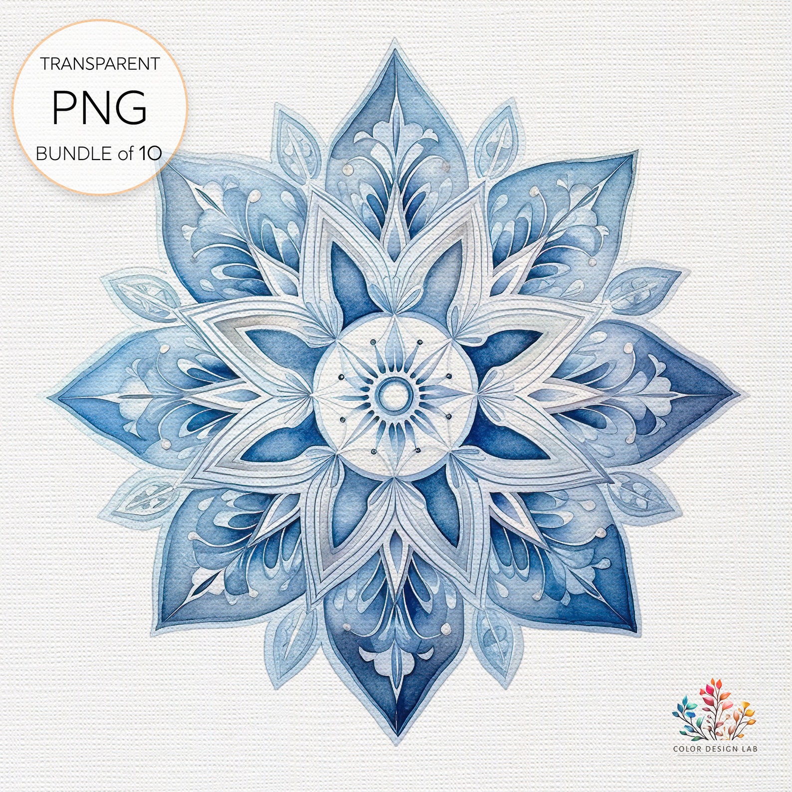 Snow Flake Pattern Watercolor Clipart Image, Wintry Design, Frosty ...