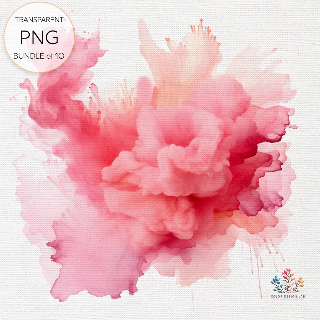 Blush Pink Gradient Splash Colors Palette | 10 Transparent PNG Files ...