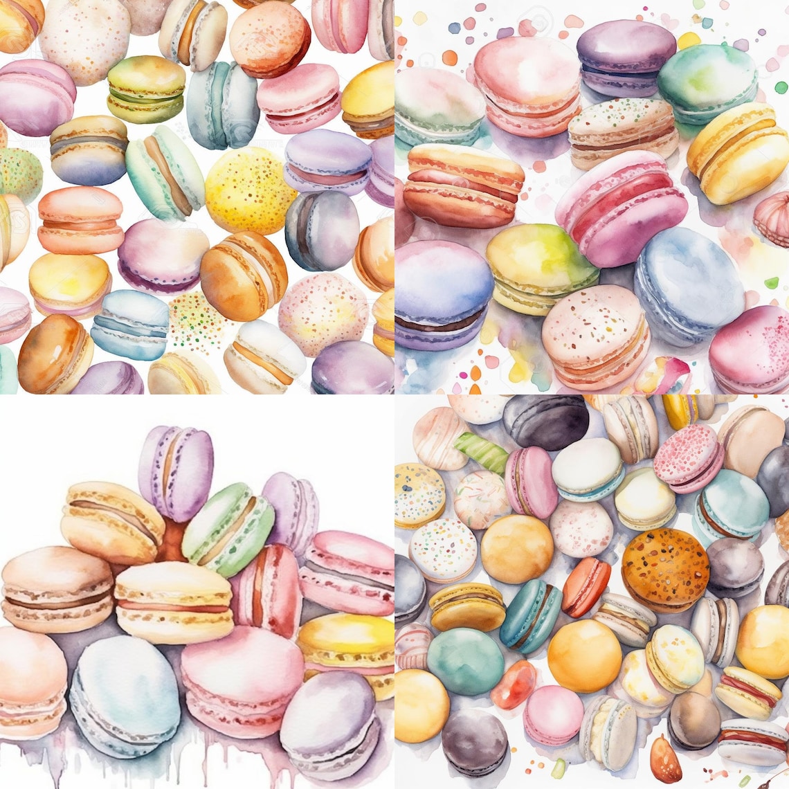 Pastel Macarons Clipart Set of 8 Digital Downloads - Etsy