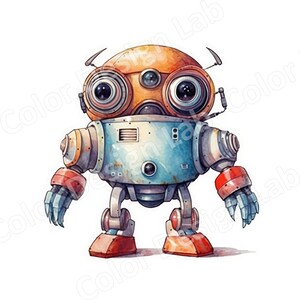 Cute Robot Clipart, 8 High-resolution Pngs, Digital Download ...