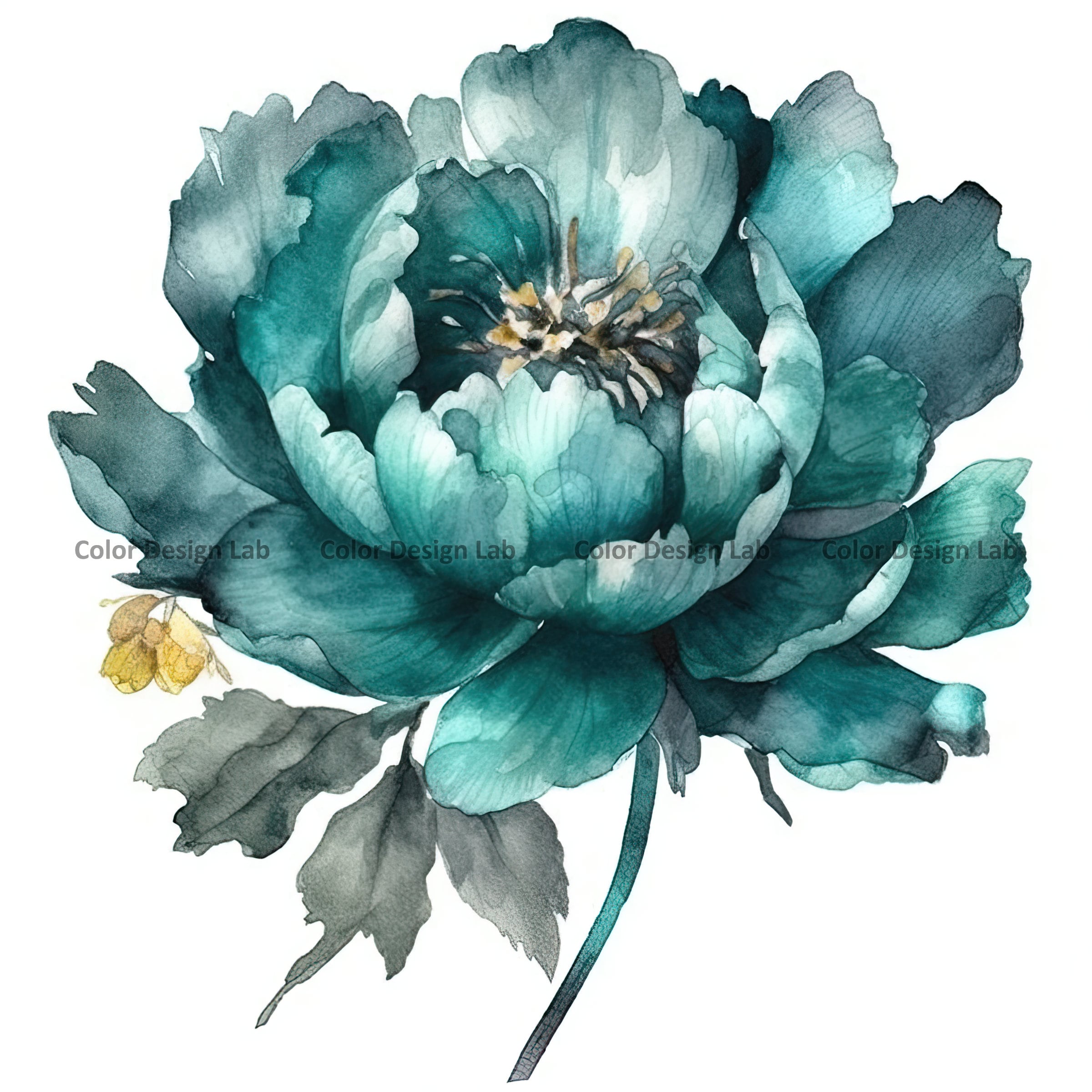 Flower Teal Clipart Set of 12 High-quality Floral PNG - Etsy