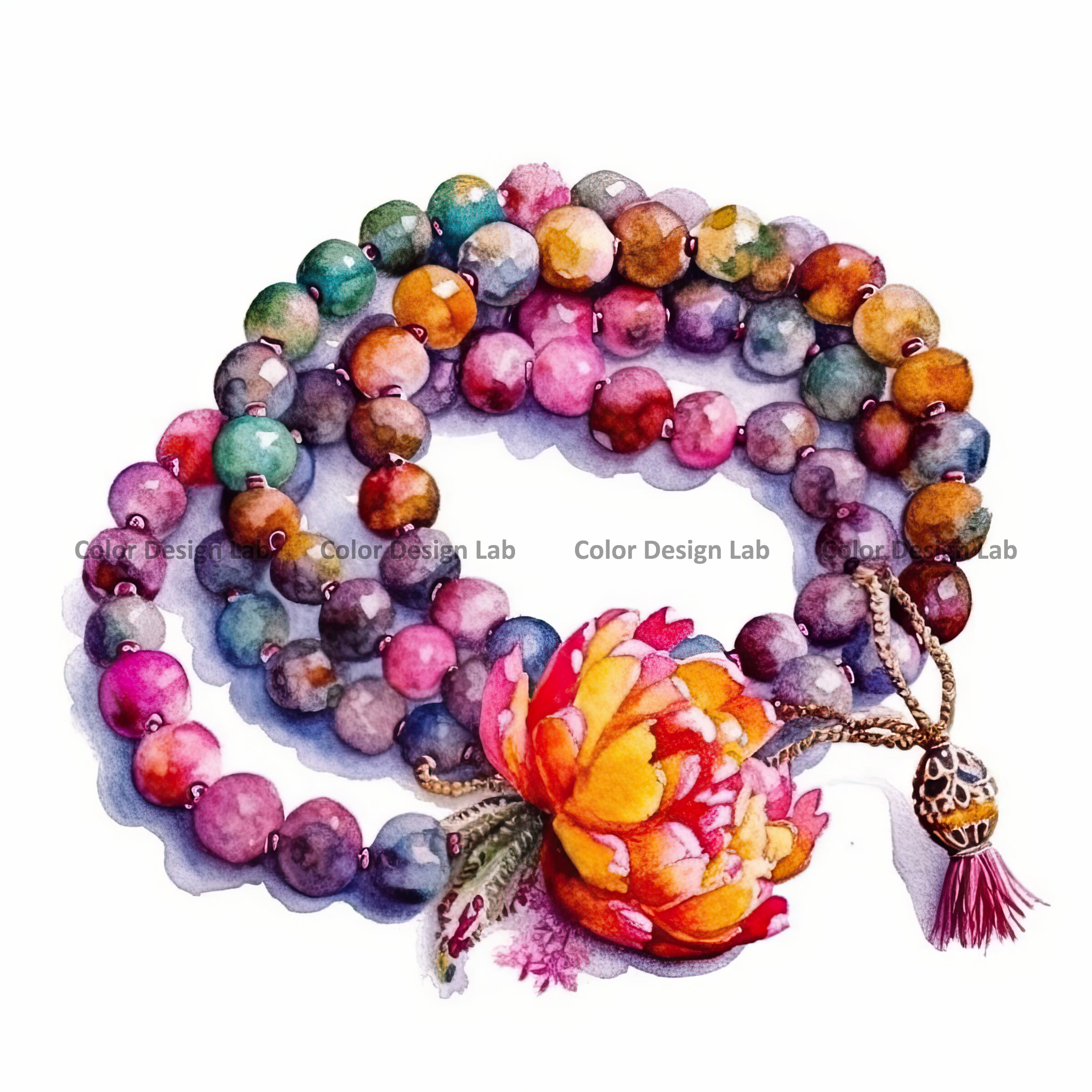 Flower Mala Clipart Set of 12 PNG - Floral Mala Digital Download ...