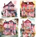 Pink House Clipart - Set of 8 High-resolution PNG - Instant Digital ...