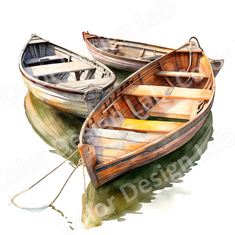 Classic Wooden Rowboats Digital Download, Set of 8 High-resolution ...