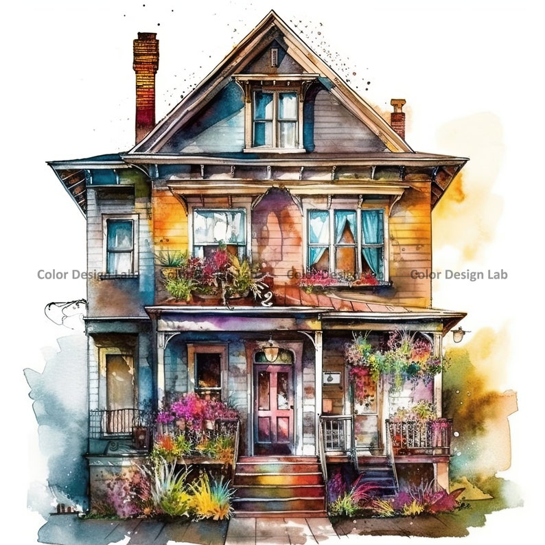 Dream House Clipart Set of 8 High-resolution House PNG - Etsy