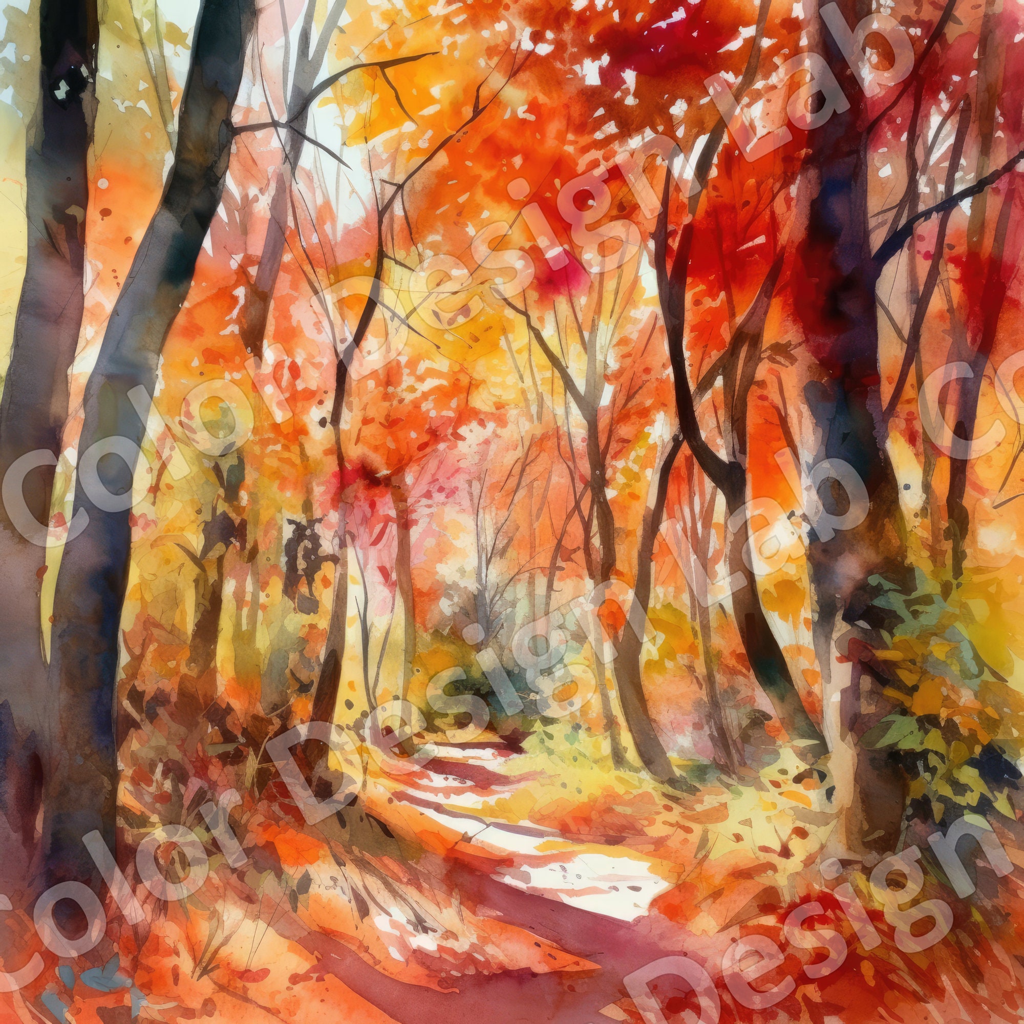 Enchanted Autumn Forest Digital Download, Printable Clipart Set of 4 ...