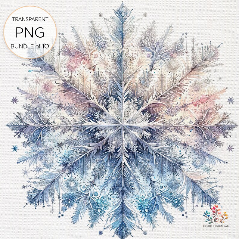 Elegant Snowflake Clipart Collection: Beautiful Transparent PNG Designs ...