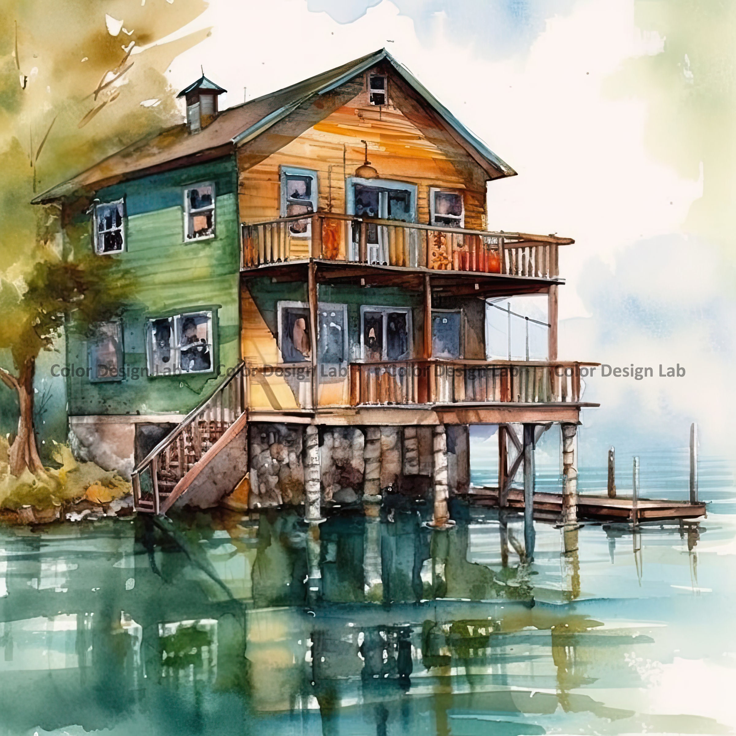 Lake House Clipart 8 High-resolution Lake House PNG - Etsy