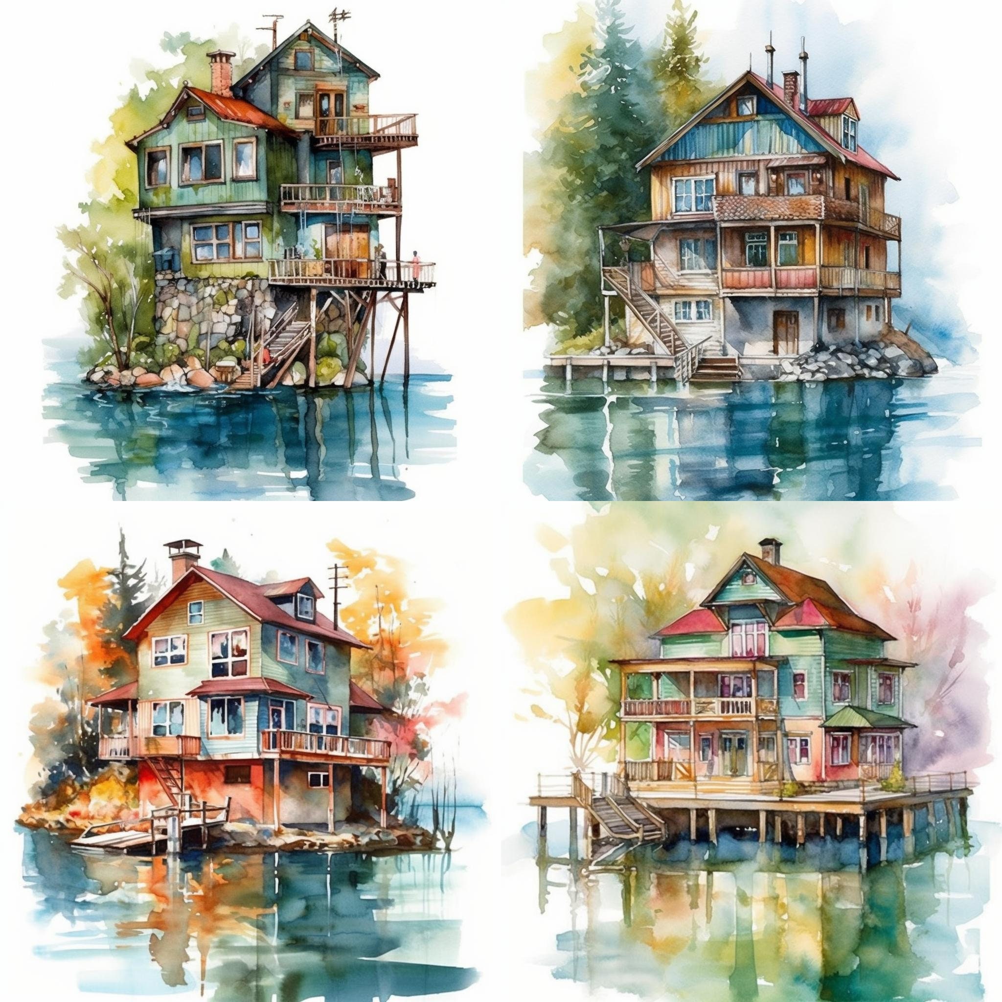 Lake House Clipart 8 High-resolution Lake House PNG - Etsy