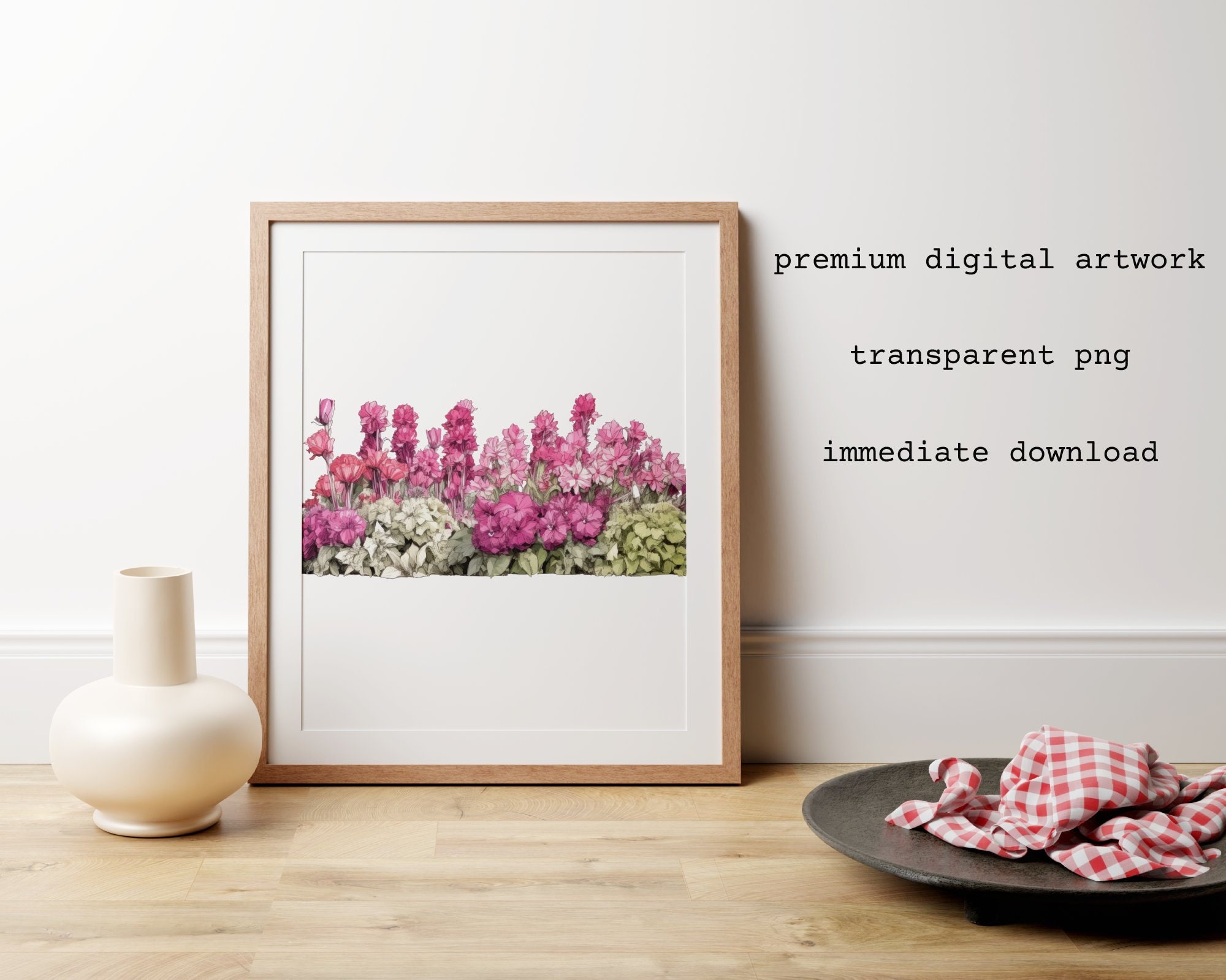 Flower Bed Clipart Watercolor Rosebed Pngs Digital Download Commercial ...