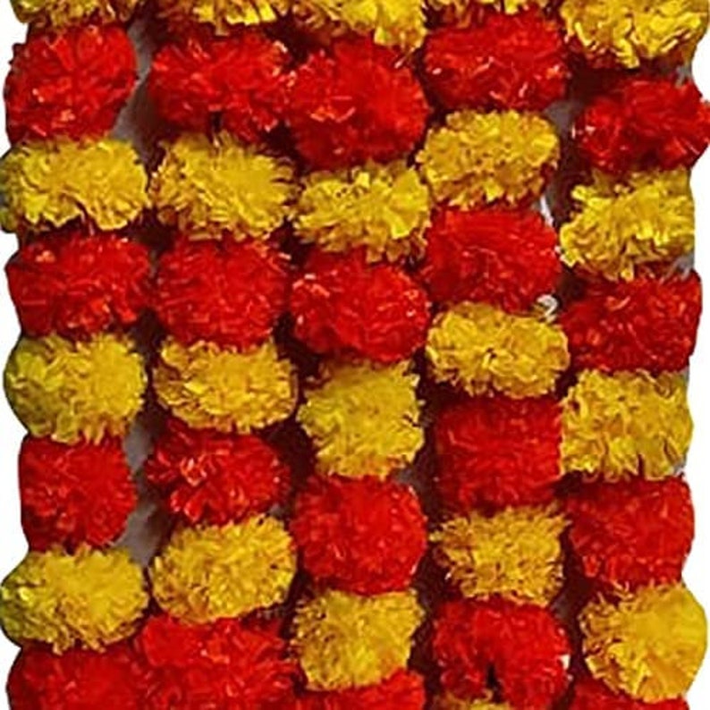 Critoanta Genda Phool Artificial Marigold Fluffy Flower/genda Phool ...