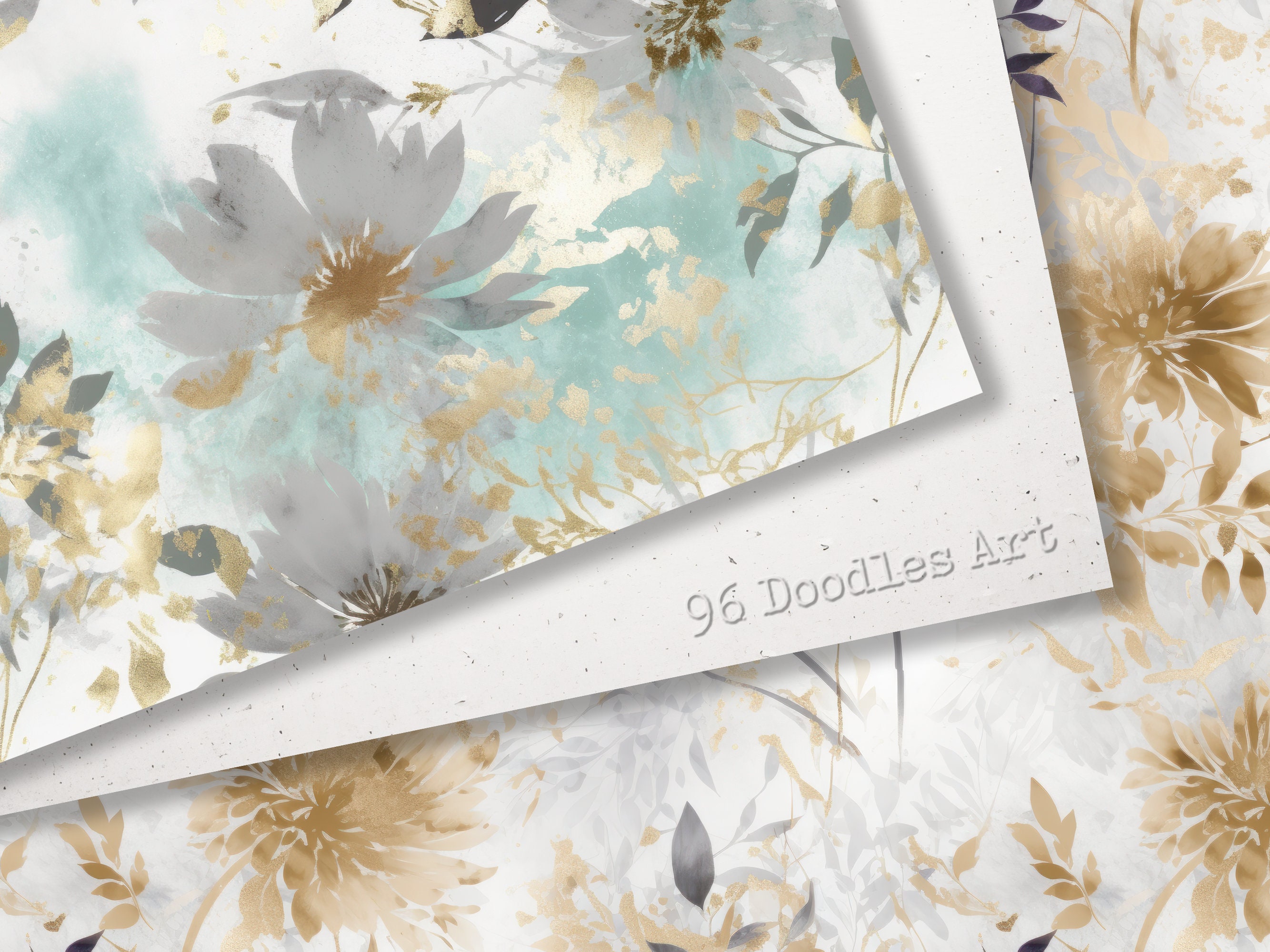 Gilded Nature Digital Paper - Seamless Repeat Pattern, Beautiful ...