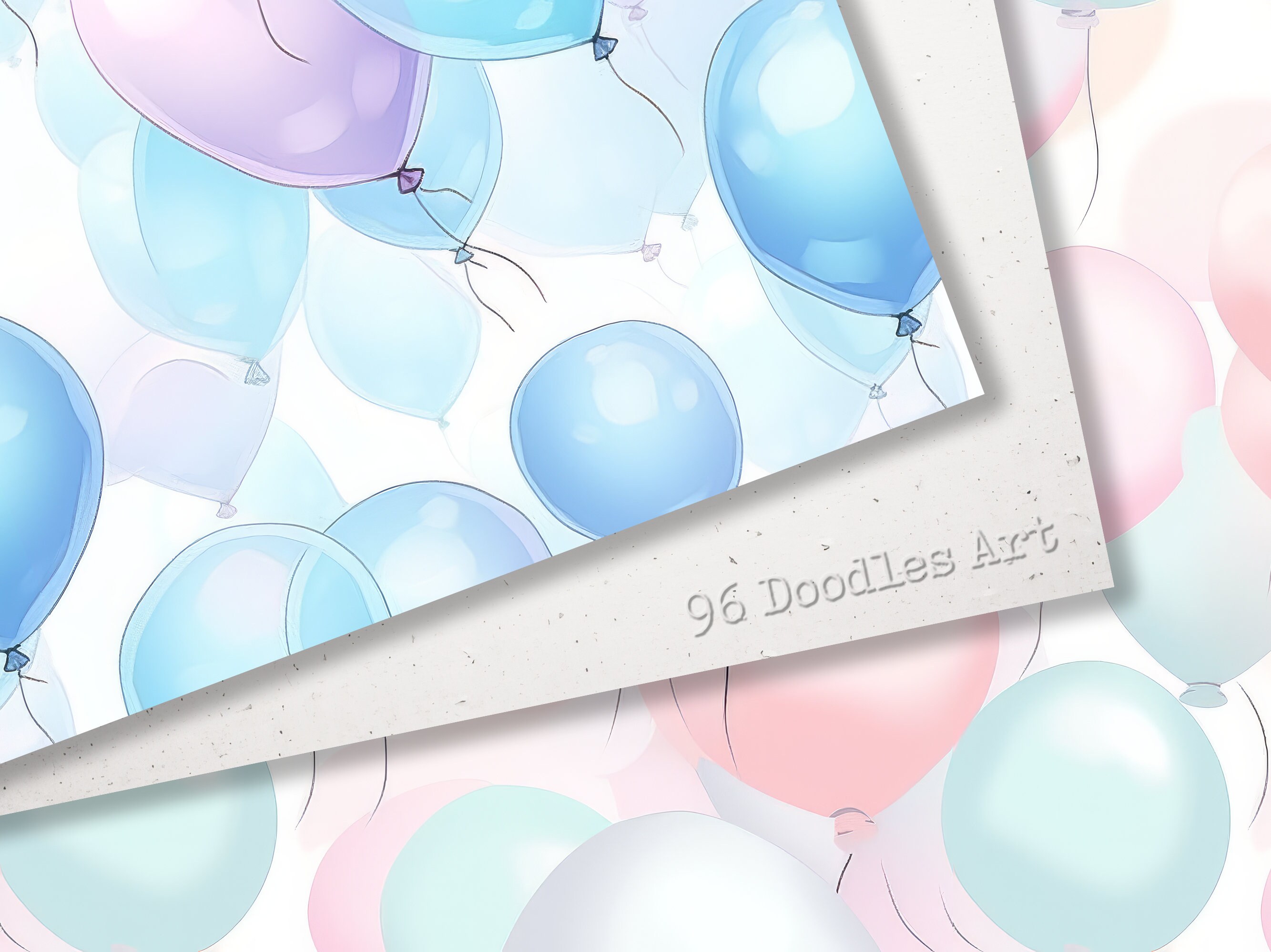 Party Balloons Digital Paper - Seamless Repeat Pattern, Beautiful ...