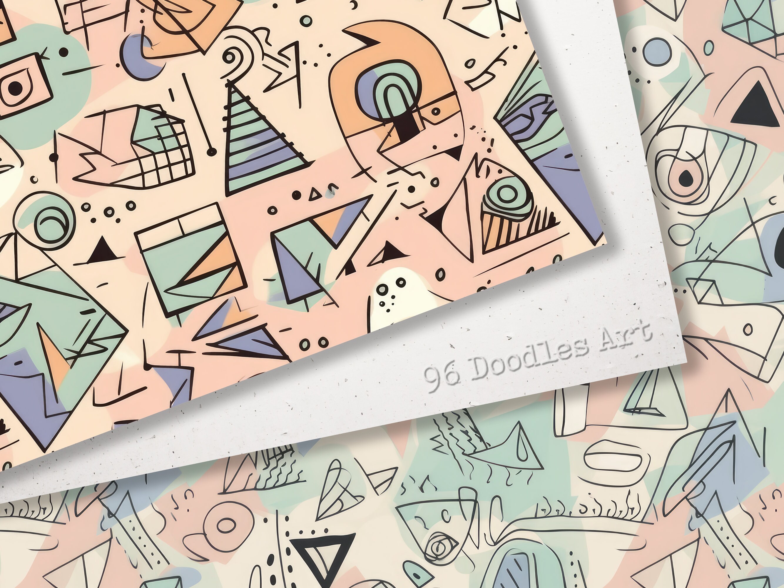 Picasso Doodles Digital Paper - Seamless Repeat Pattern, Beautiful ...