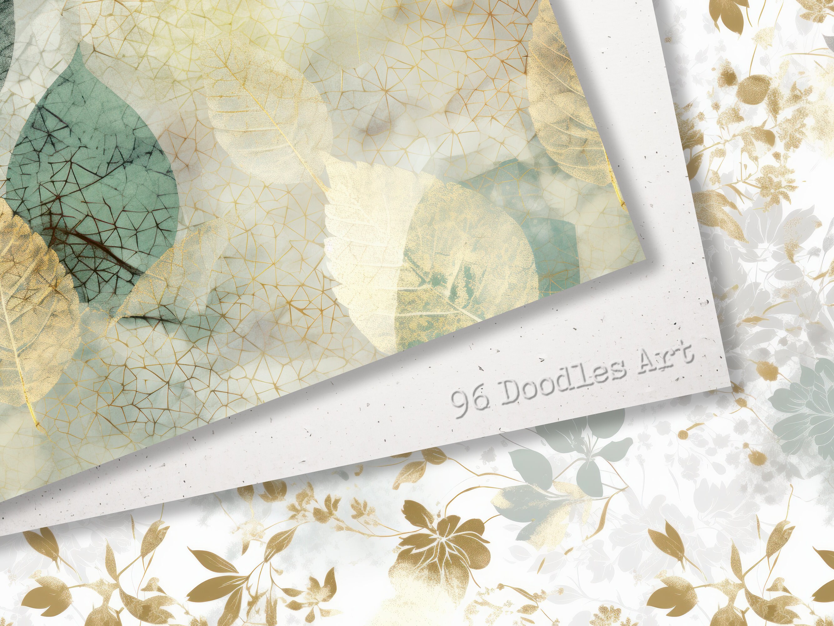 Gilded Nature Digital Paper - Seamless Repeat Pattern, Beautiful ...