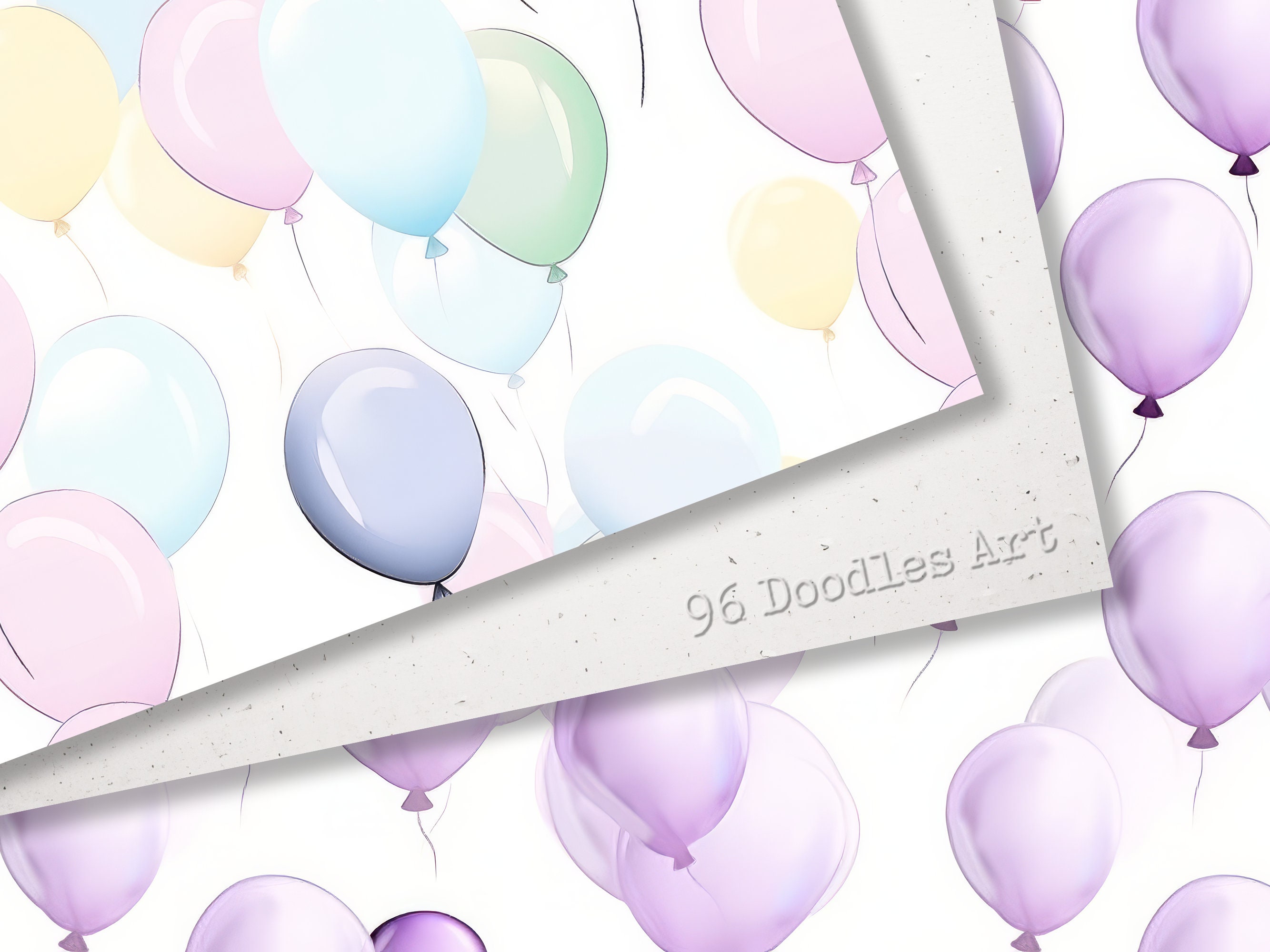 Party Balloons Digital Paper - Seamless Repeat Pattern, Beautiful ...