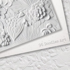 Embossed Florals Digital Paper - Seamless Repeat Pattern, Beautiful ...