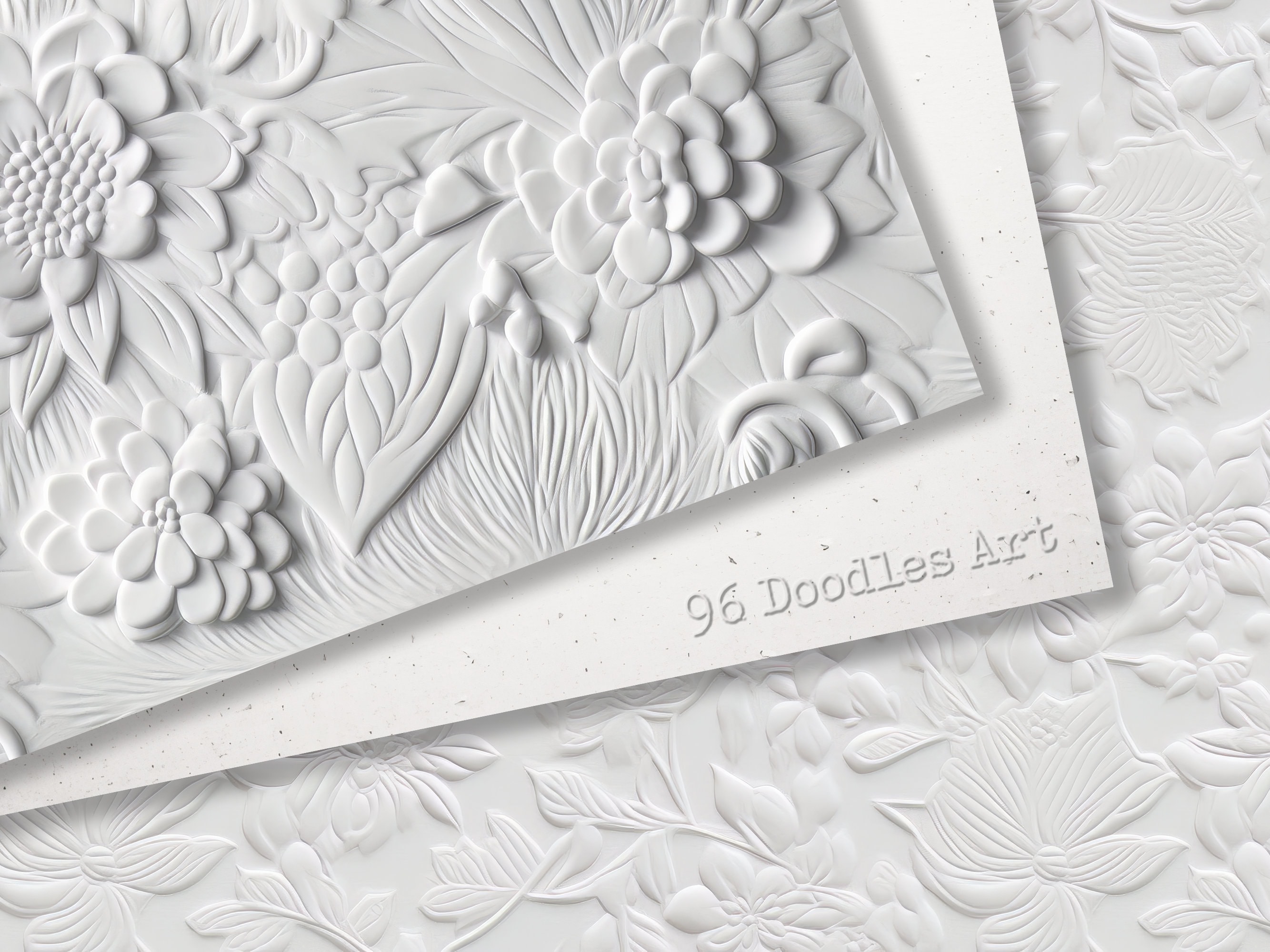 Embossed Florals Digital Paper - Seamless Repeat Pattern, Beautiful ...