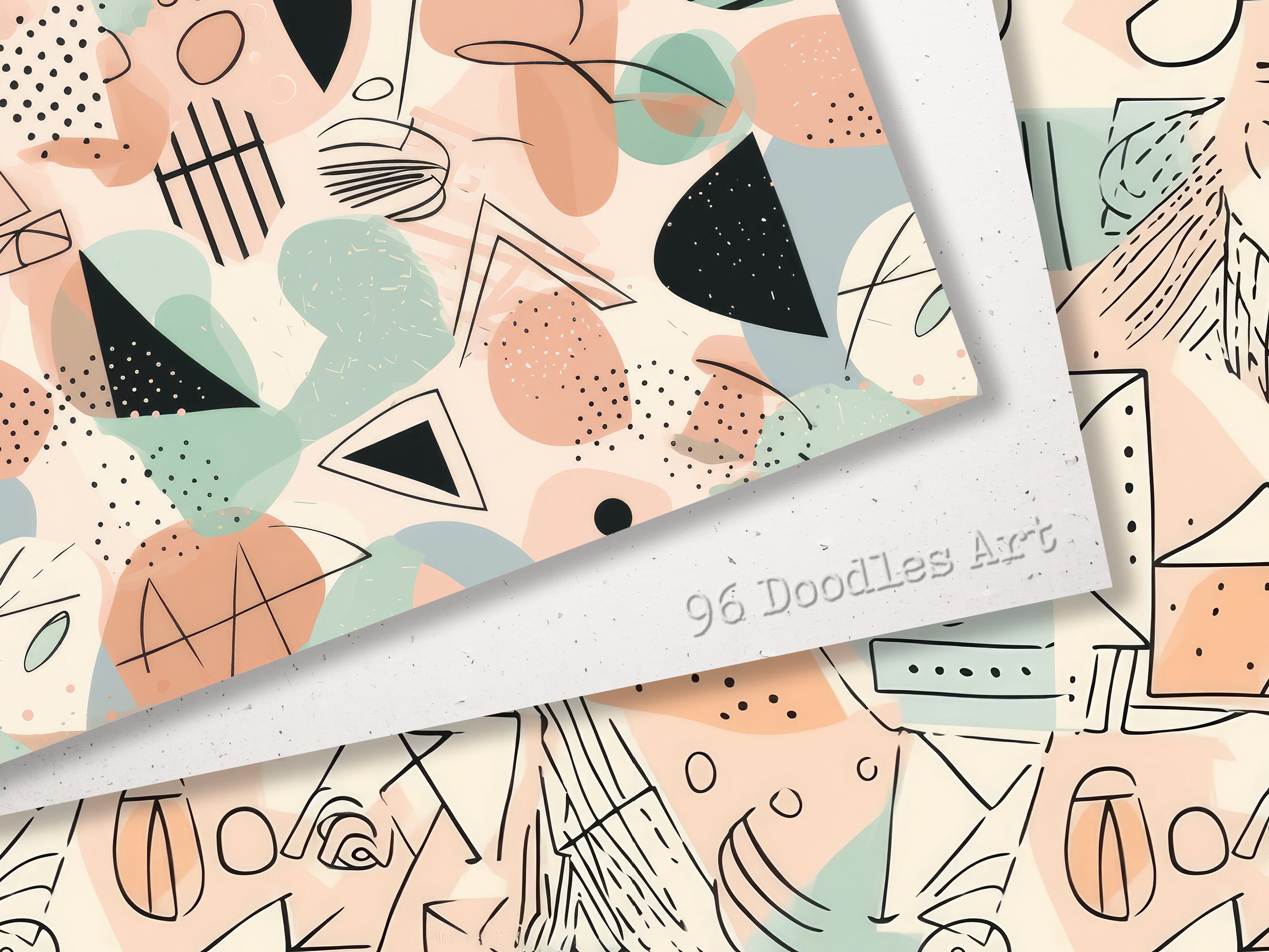 Picasso Doodles Digital Paper - Seamless Repeat Pattern, Beautiful ...