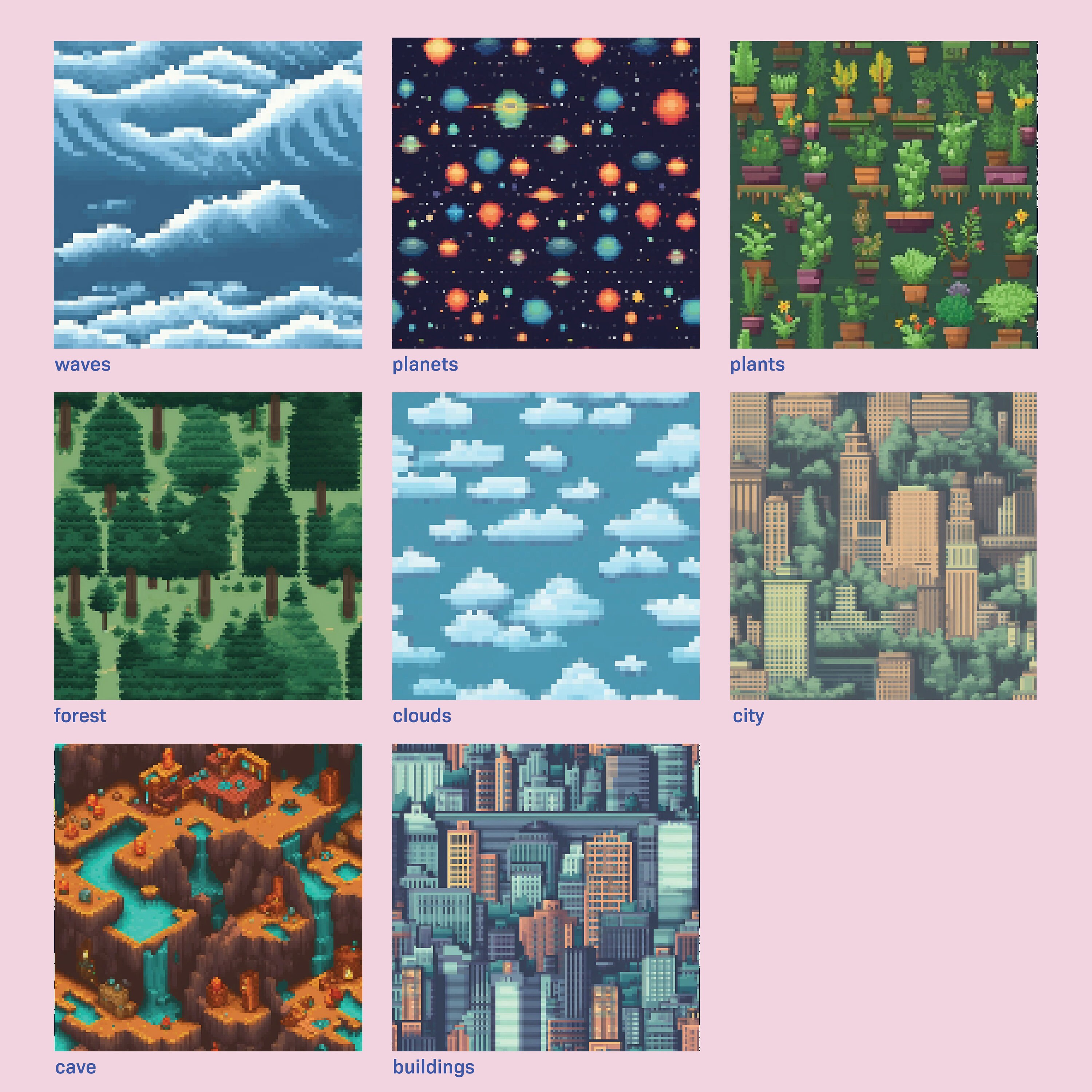 Pixel Art Themed Digital Paper - Seamless Colorful, Printable Patterns ...