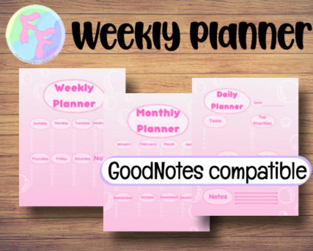 Bubble-inspired Planner Bundle: Weekly, Monthly & Daily Goodnotes ...