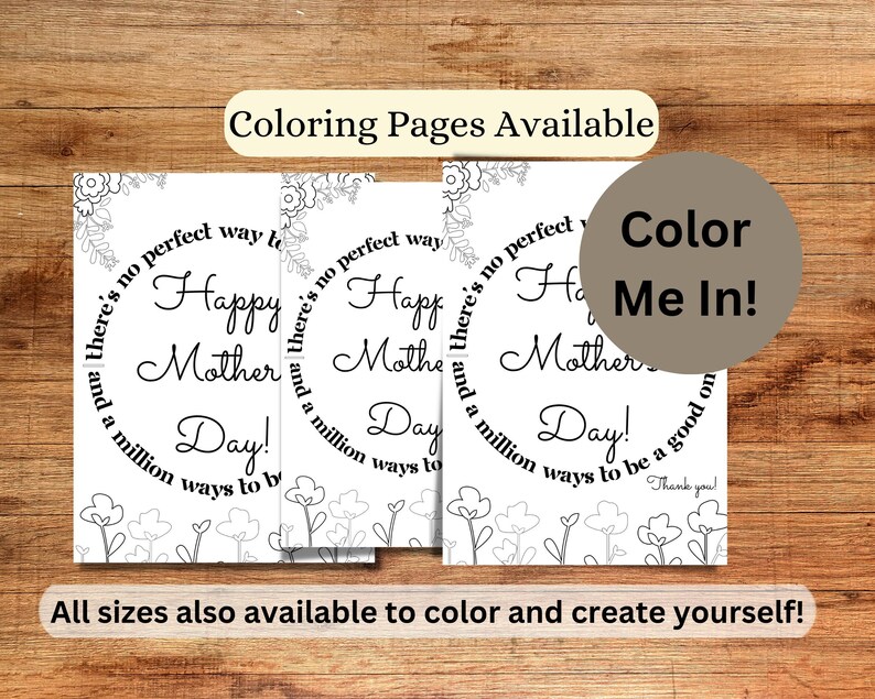 Mother's Day Card, Mother's Day Coloring Page, Mother's Day Gift ...