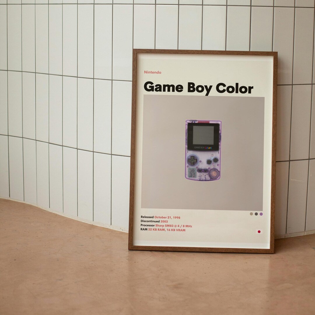 Nintendo Game Boy Color Vintage Gaming Minimalist Mid-century Poster - Etsy