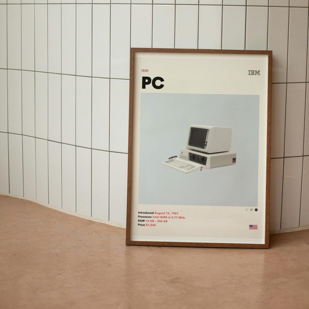 IBM PC Computer Minimalist Mid-century Poster - Etsy