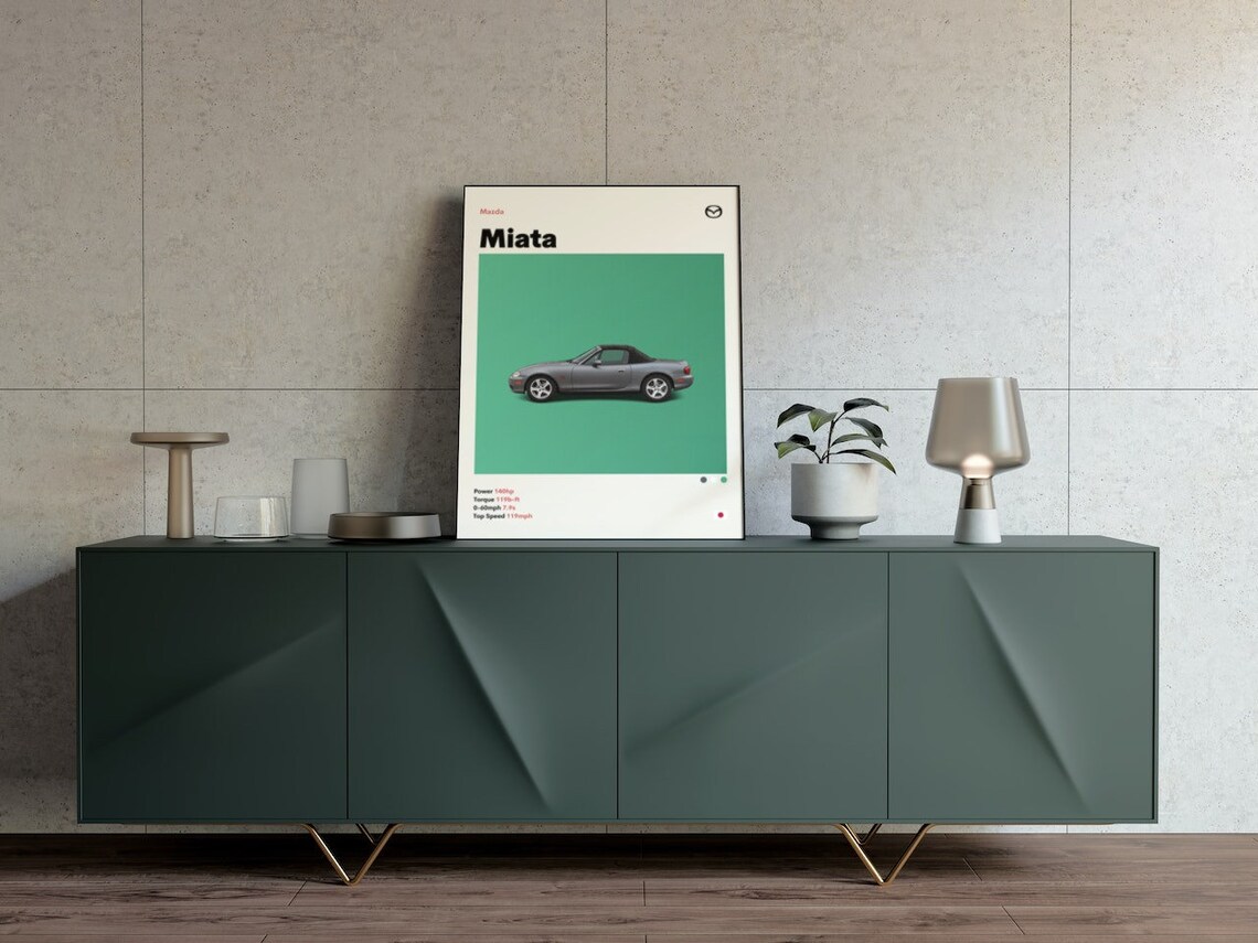 Mazda NB Miata MX-5 Minimalist Mid-century Poster - Etsy