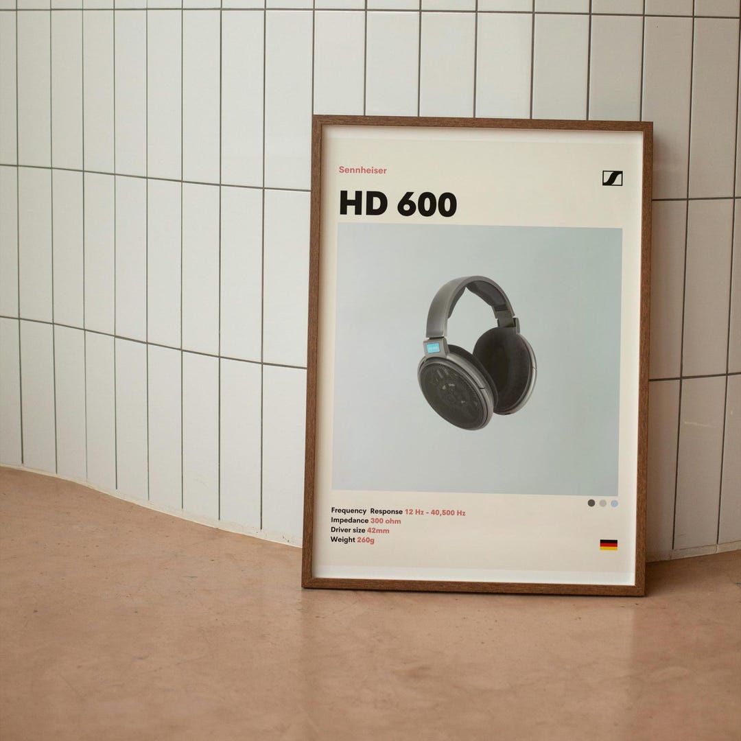 Sennheiser HD600 Headphones Minimalist Mid-century Poster - Etsy