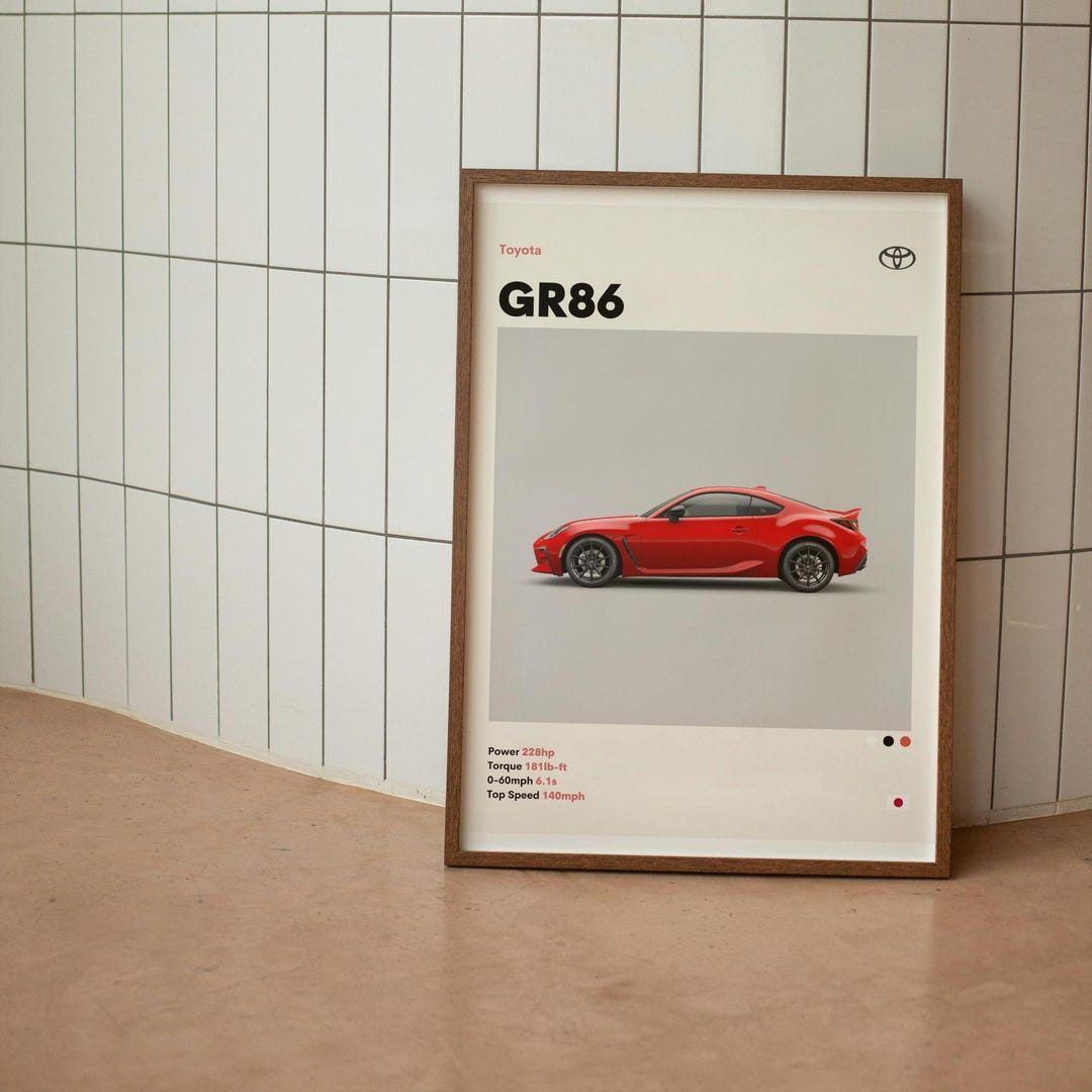 Toyota GR86 Minimalist Mid-century Poster - Etsy